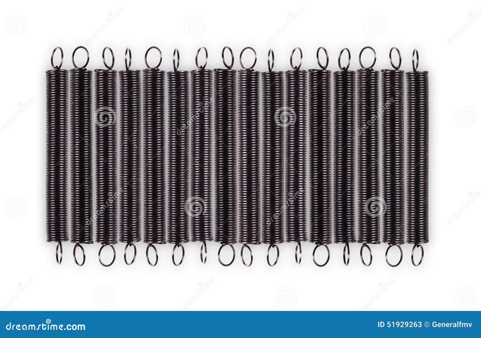 Black Metal Springs on White Background Stock Image - Image of long ...