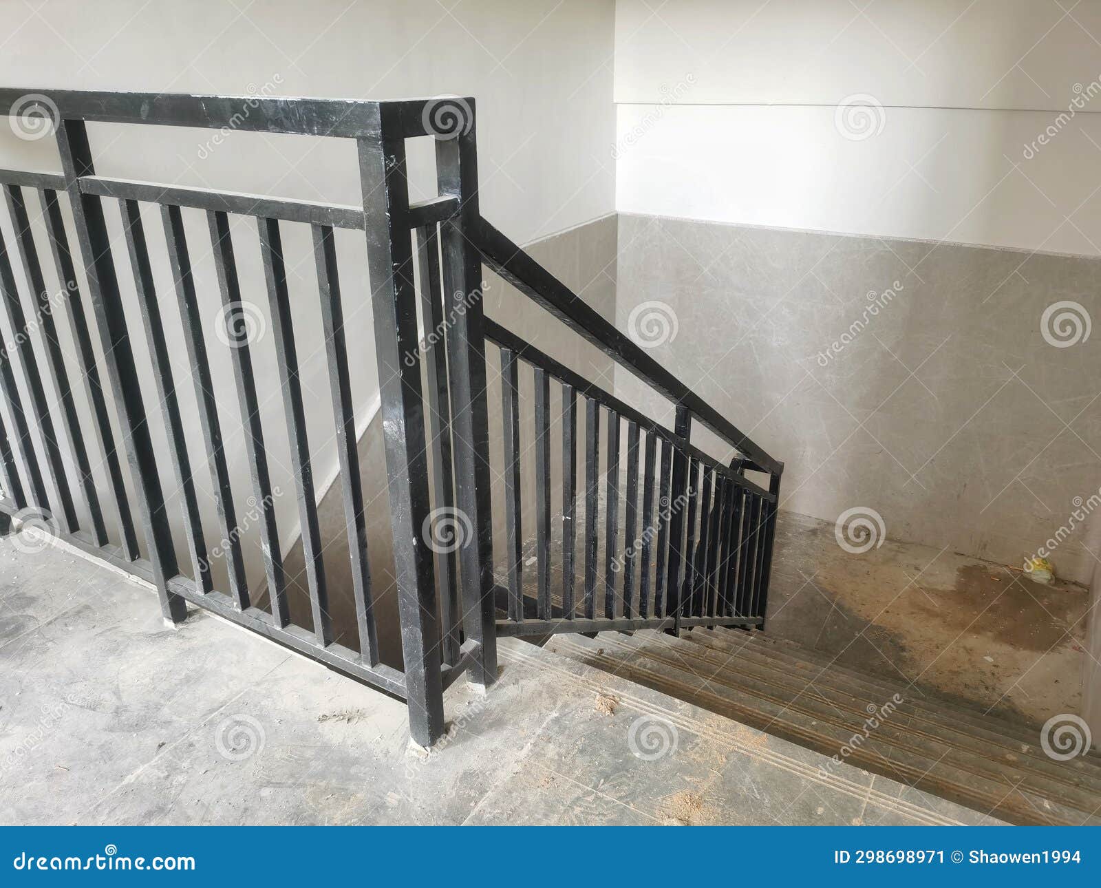 Black Metal Stair Railing stock image. Image of metal - 298698971