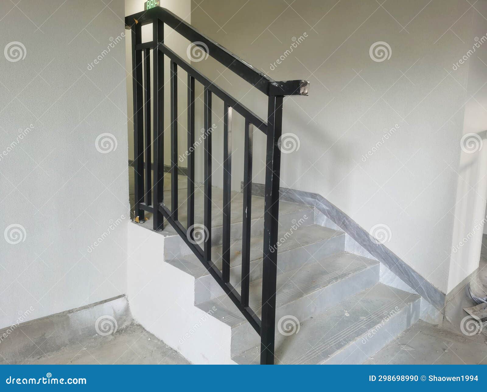 Black Metal Stair Railing stock photo. Image of stairwell - 298698990
