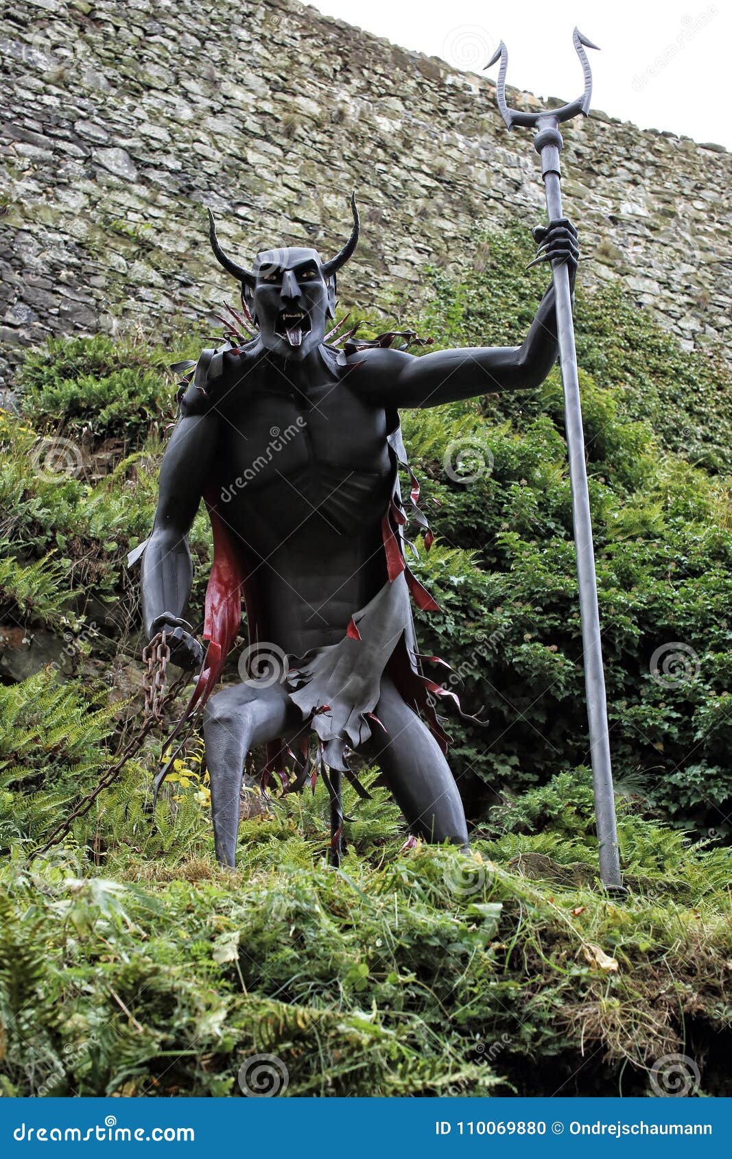 Metal Statue of the Devil with Pitchfork Editorial Image - Image of ...
