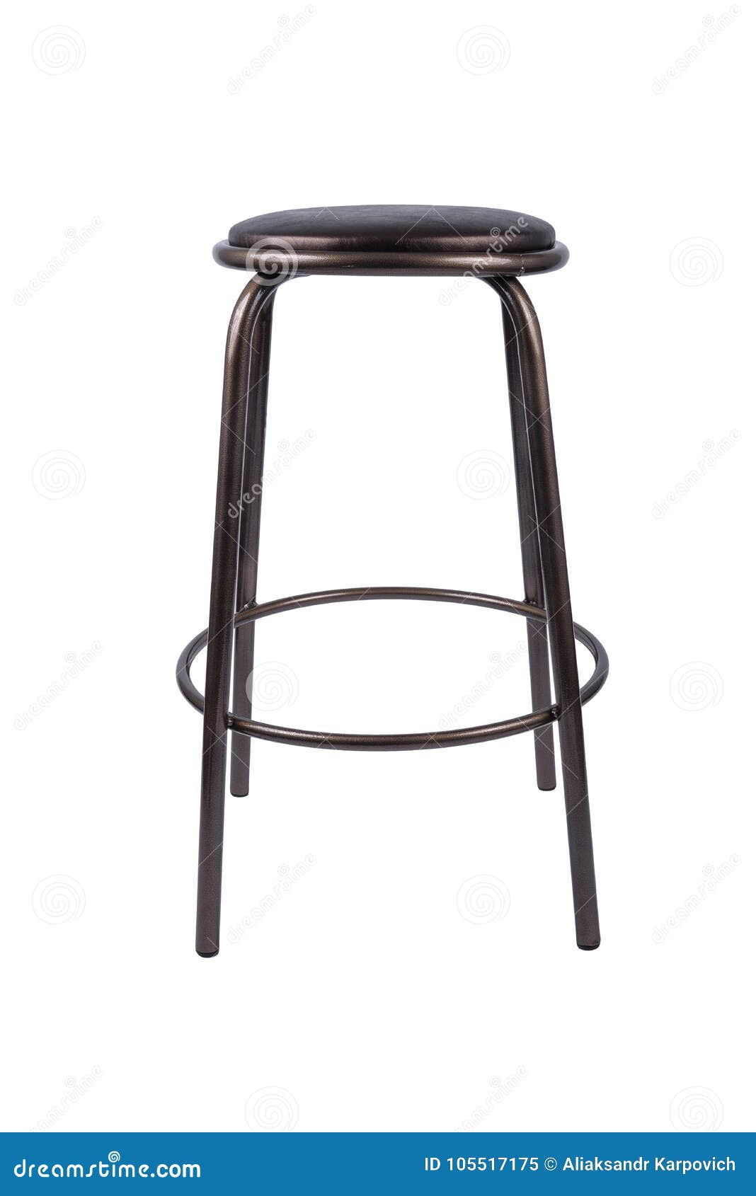 Black Metal Stool on a White Background Stock Image - Image of bank ...