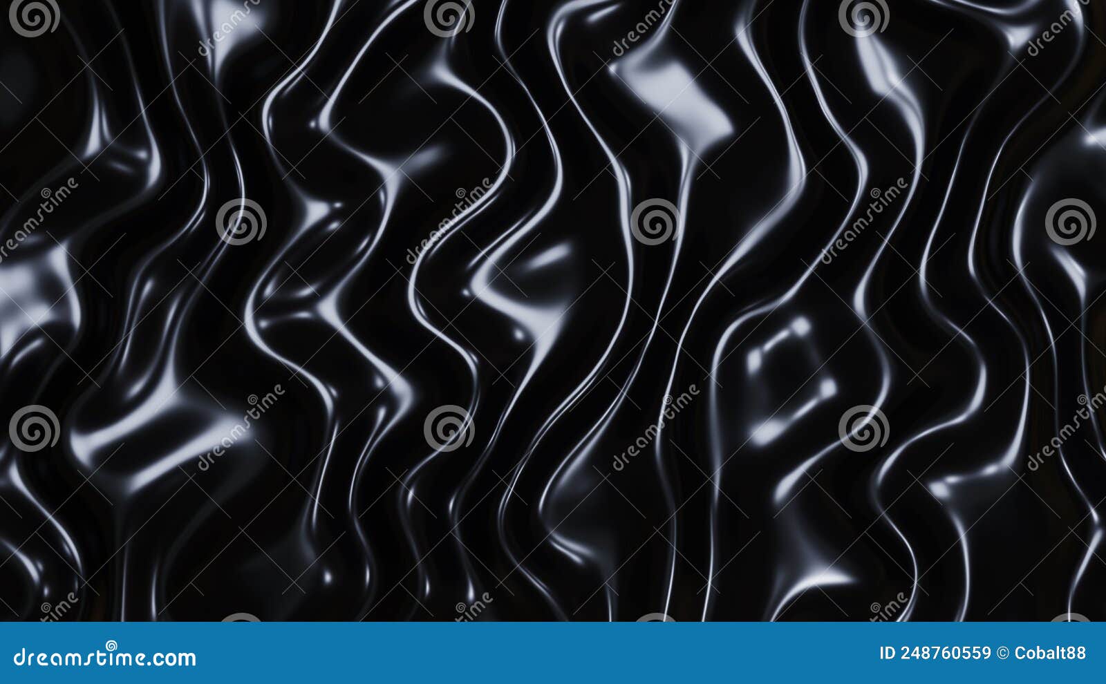 Black Metal Texture with Waves, Liquid Dark Metallic Stock Illustration ...