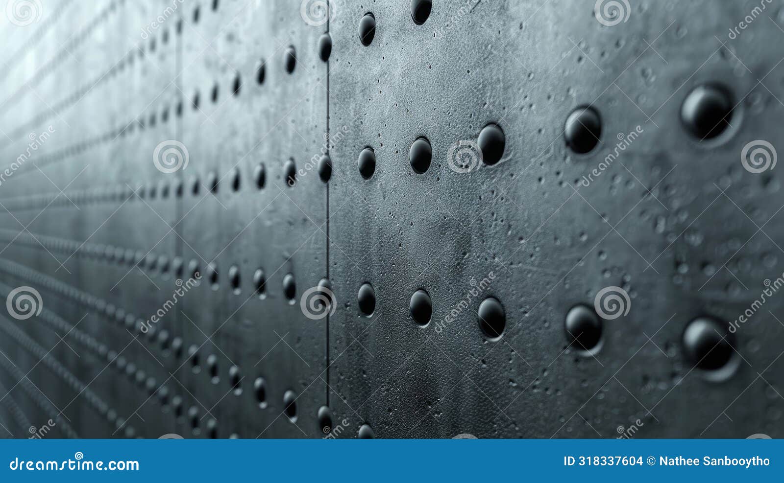 Black Metal Wall Panel with Shiny Rivets Stock Illustration ...