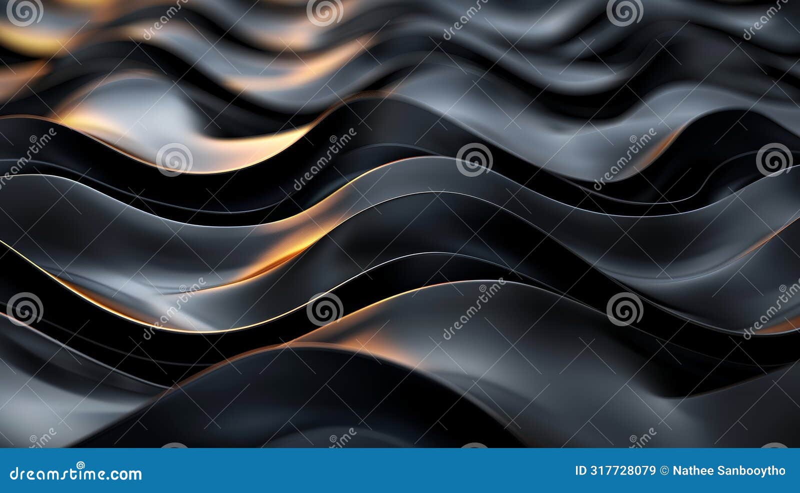 Black Metal Waves With A Shiny Reflective Surface Royalty-Free Stock ...