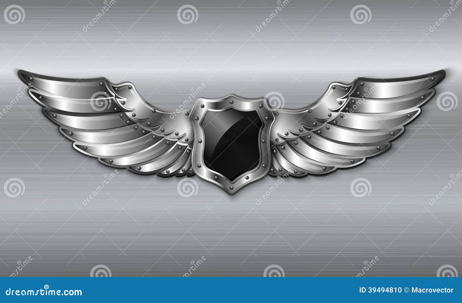 Black Metal Winged Shield Emblem Stock Illustrations – 380 Black Metal ...