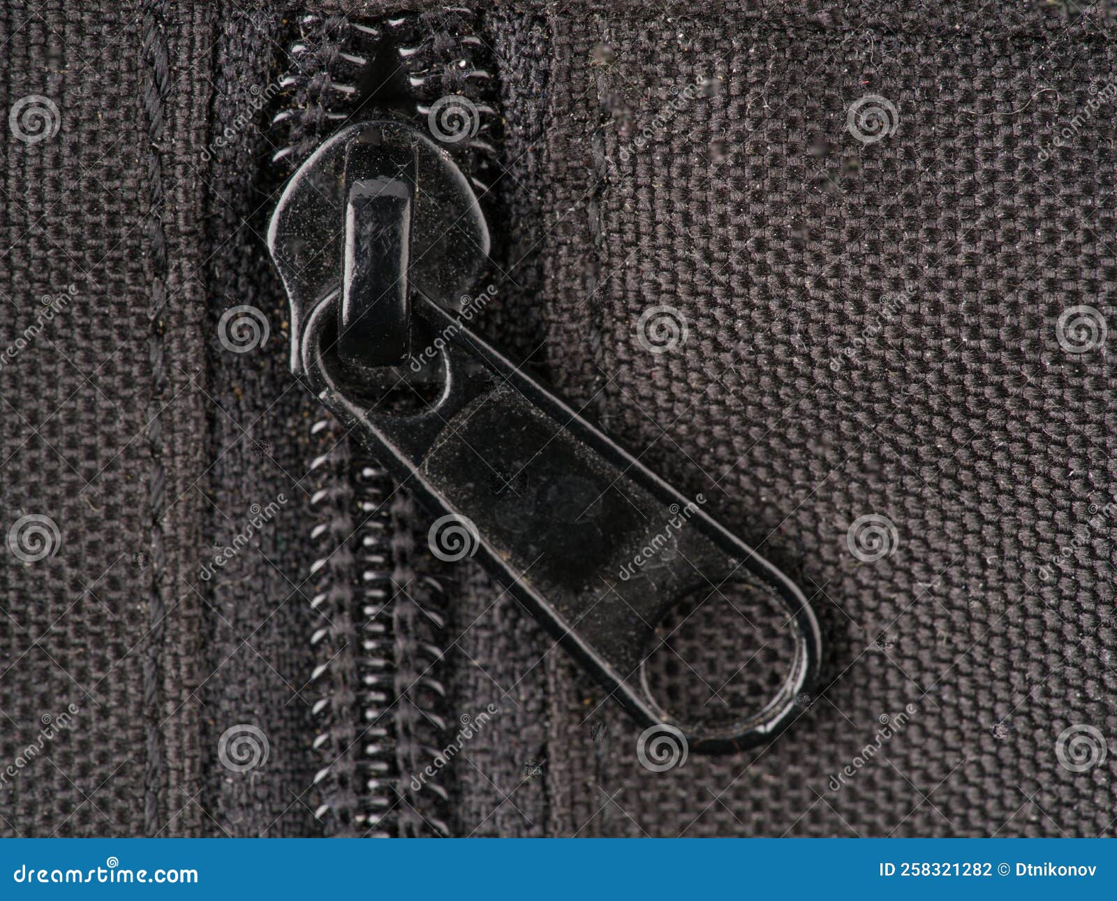 Black Metal Zipper Closure. Extremely Close Stock Photo - Image of ...