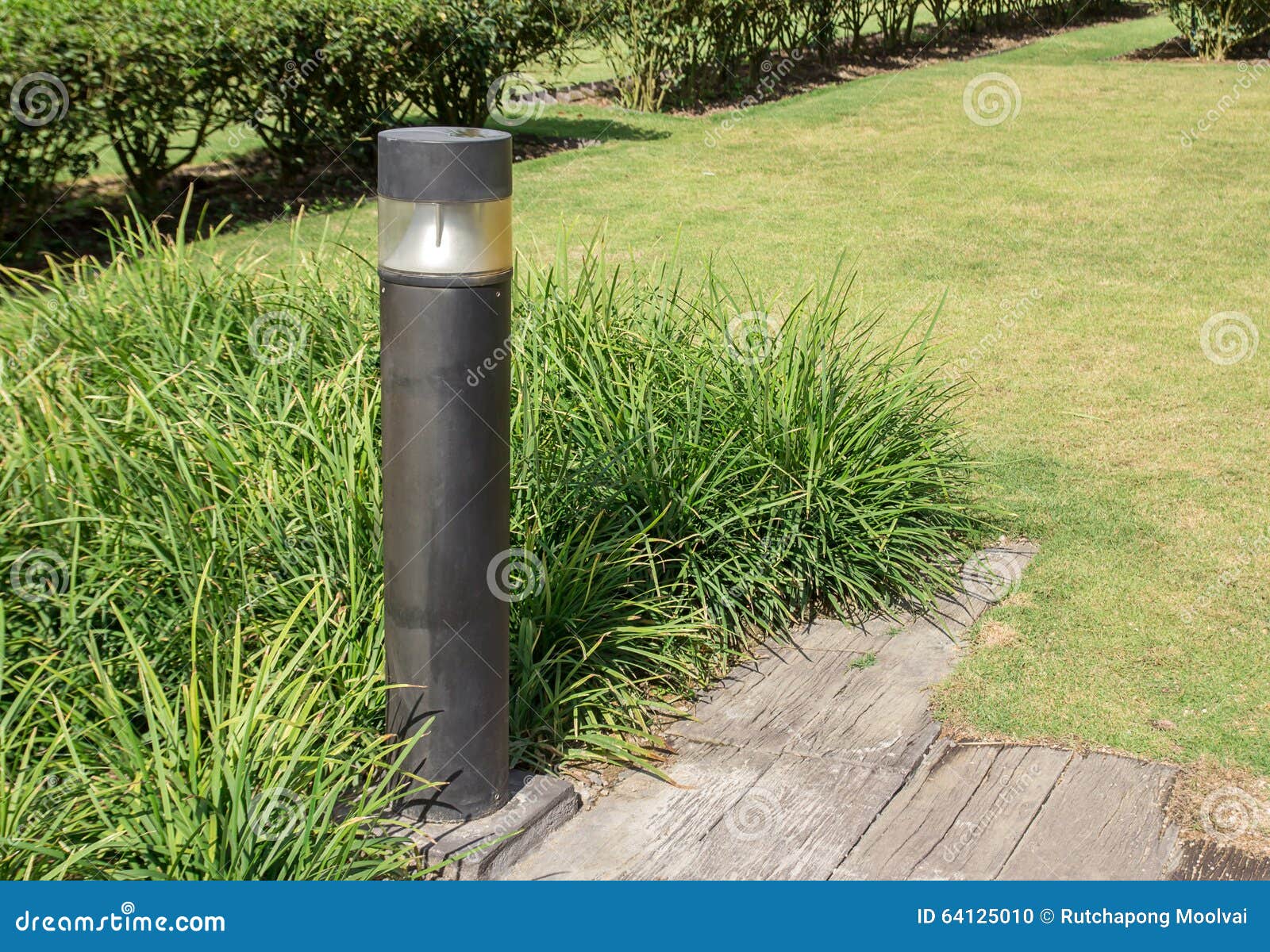Black Metals Lamp Post in the Park Stock Photo - Image of outdoor ...