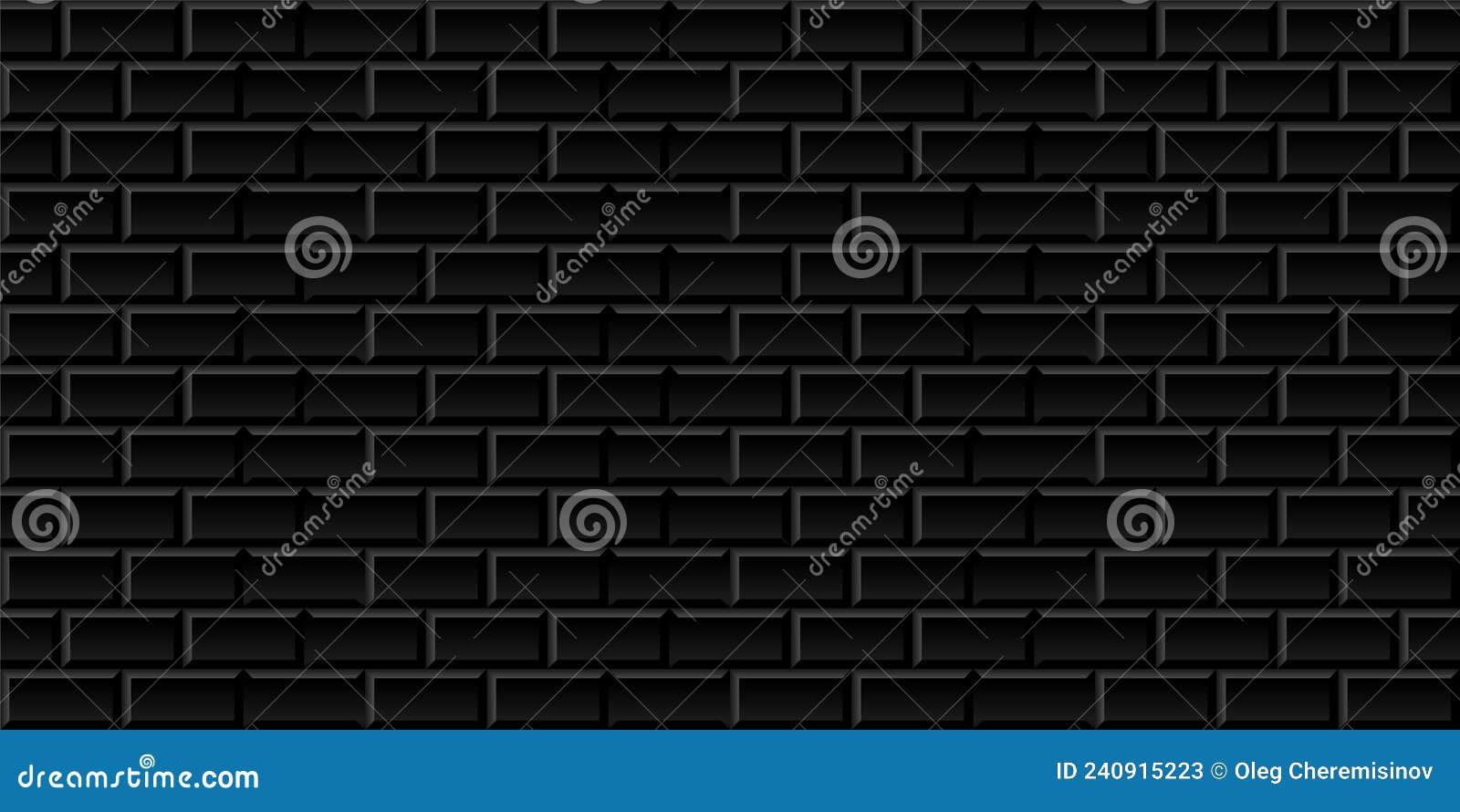 Black Metro Tiles Seamless Background. Subway Brick Horizontal Pattern ...
