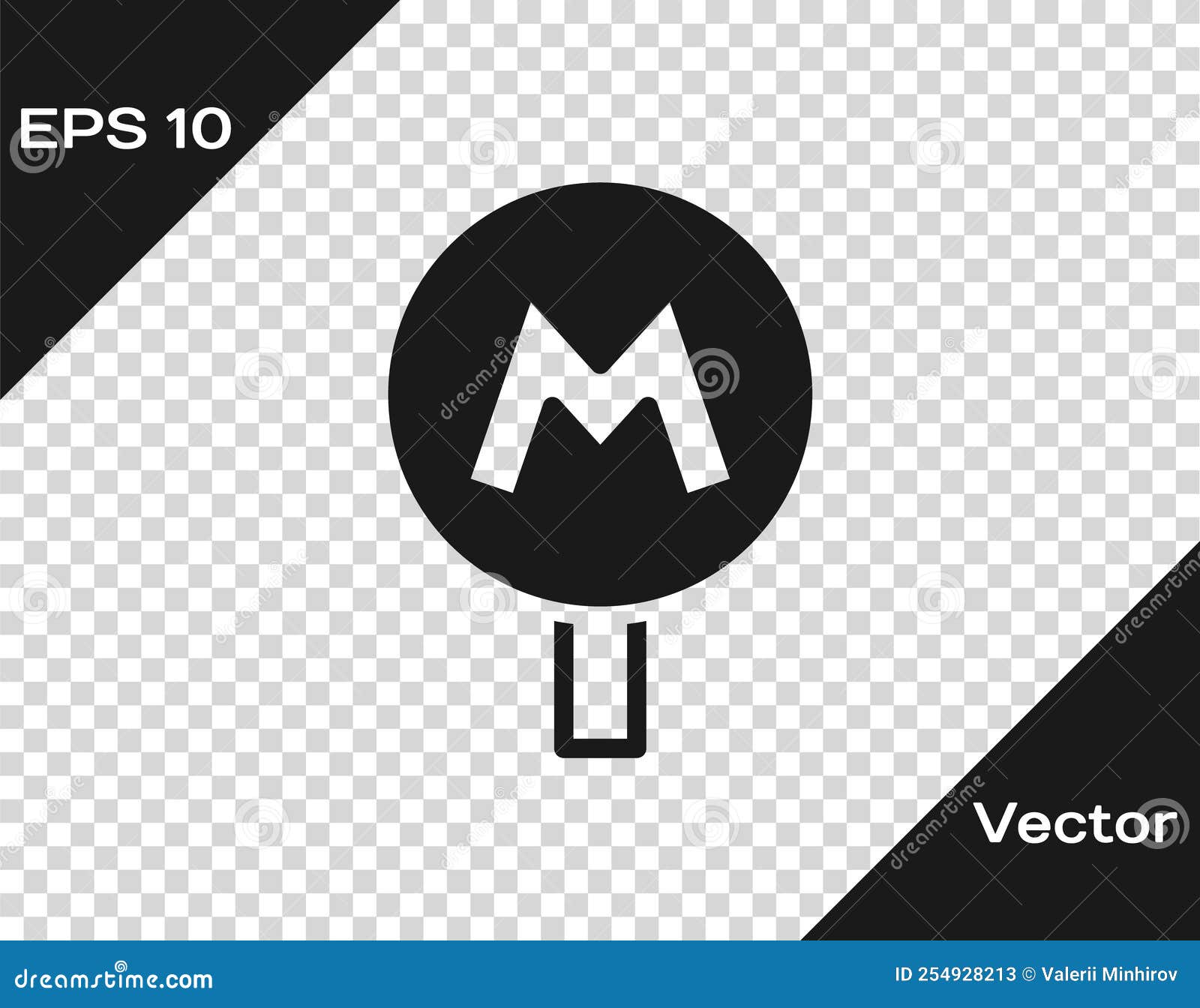 Black Metro or Underground or Subway Icon Isolated on Transparent ...