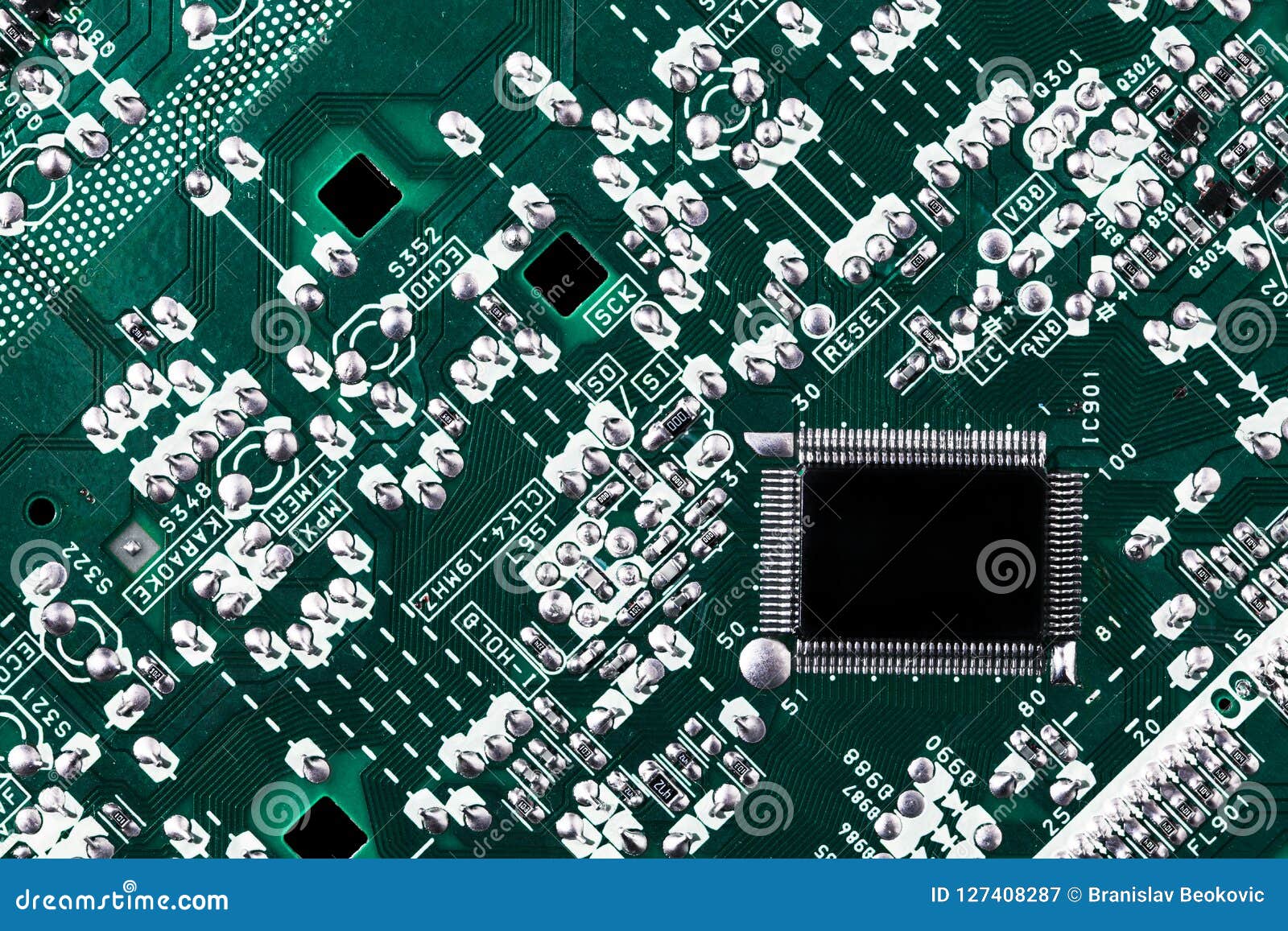 Microchip Integrated on Green Motherboard Computer Science Stock Image ...