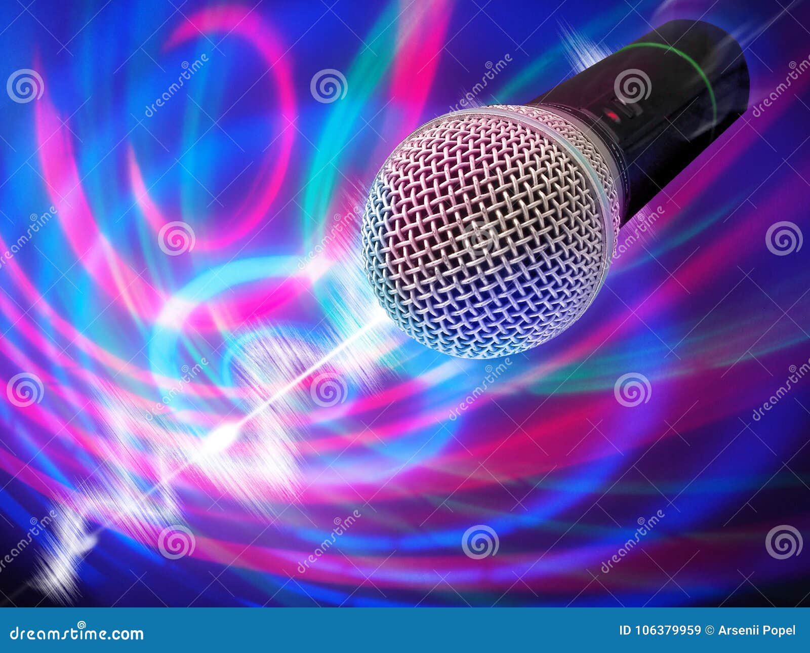 Black Microphone on an Abstract Background Stock Illustration ...