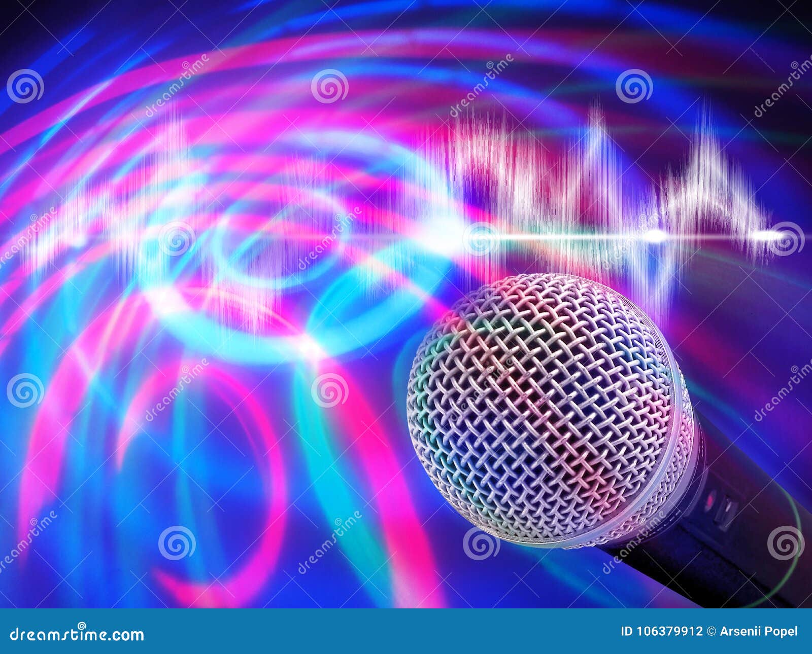 Black Microphone on an Abstract Background Stock Illustration ...