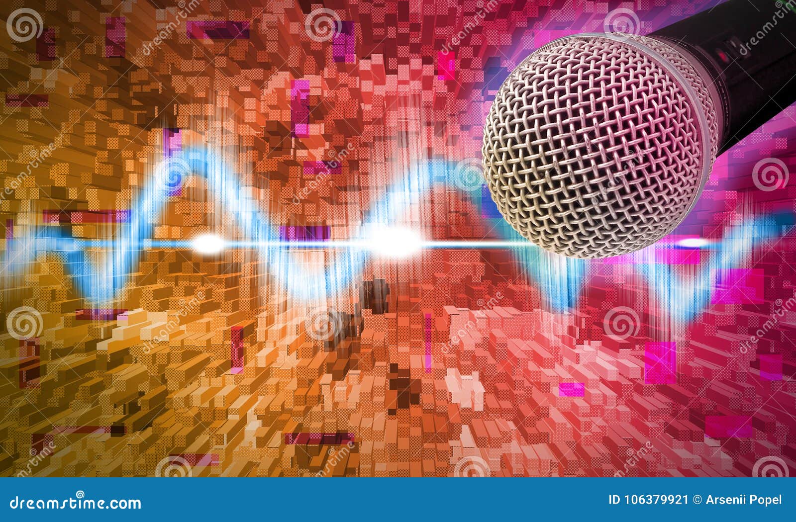 Black Microphone on an Abstract Background Stock Illustration ...