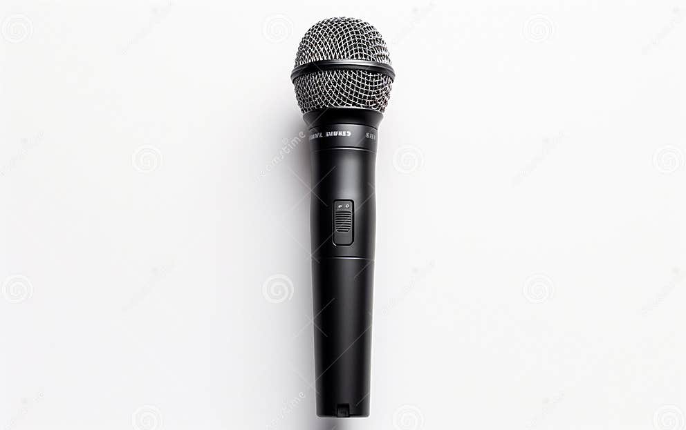Black Microphone on a Clear Background Stock Illustration ...