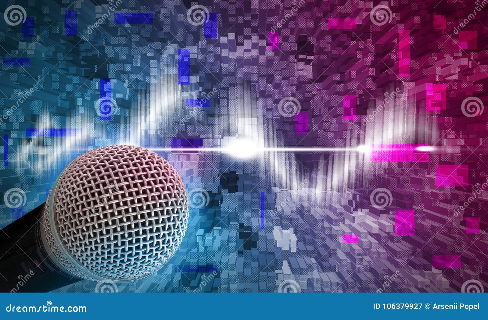 Black Microphone on an Abstract Background Stock Illustration ...