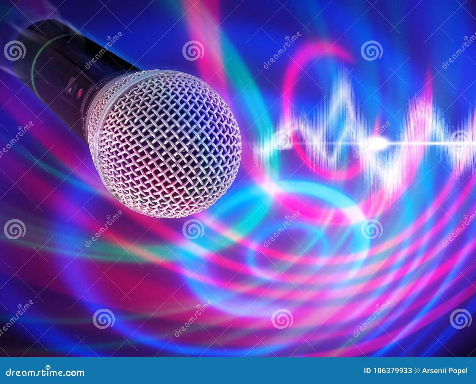 Black Microphone on an Abstract Background Stock Illustration ...
