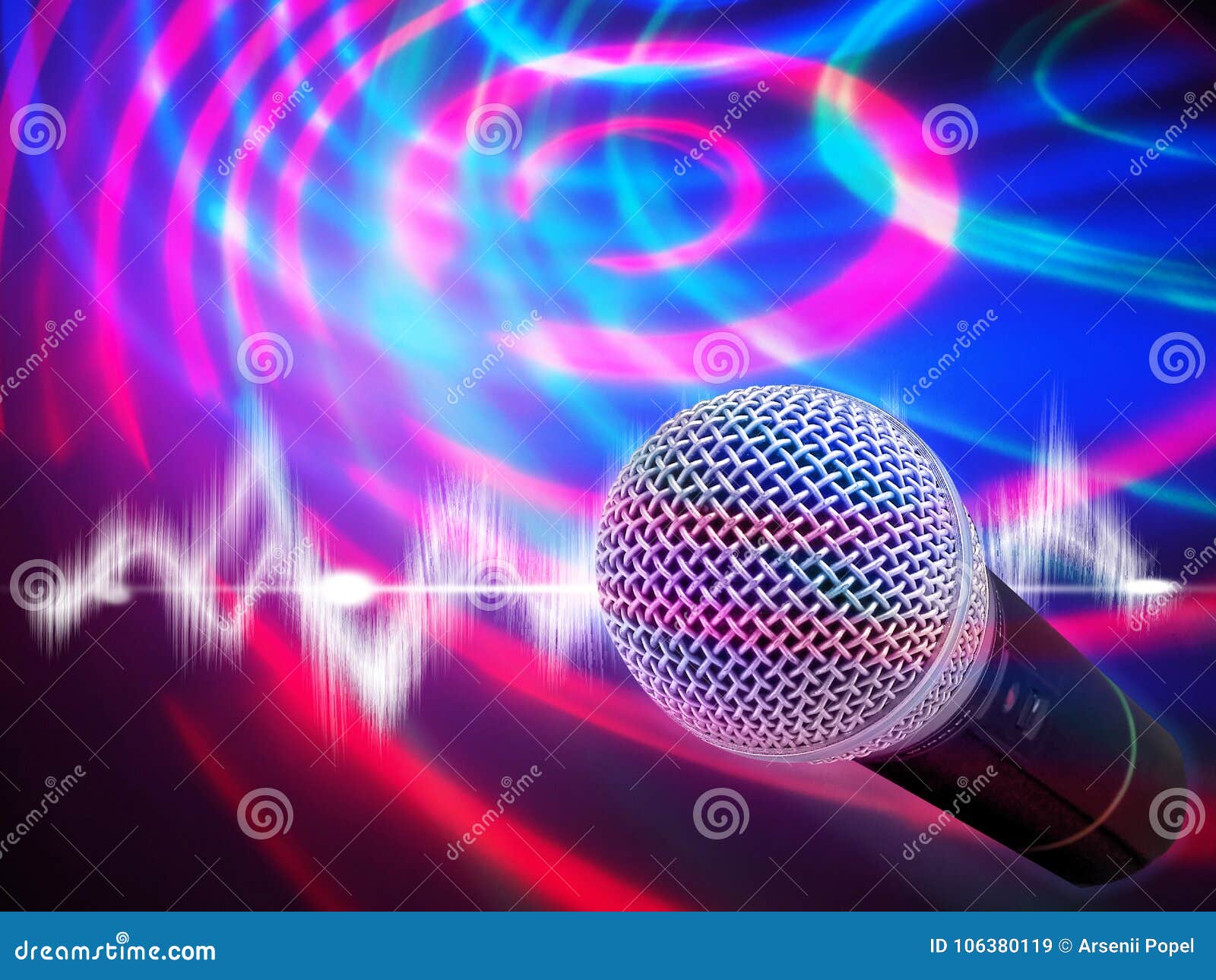 Black Microphone on an Abstract Background Stock Illustration ...