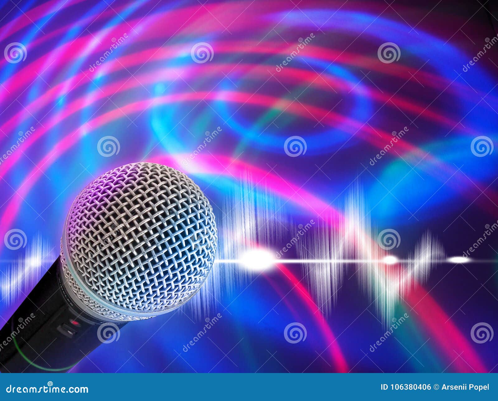Black Microphone on an Abstract Background Stock Photo - Image of ...