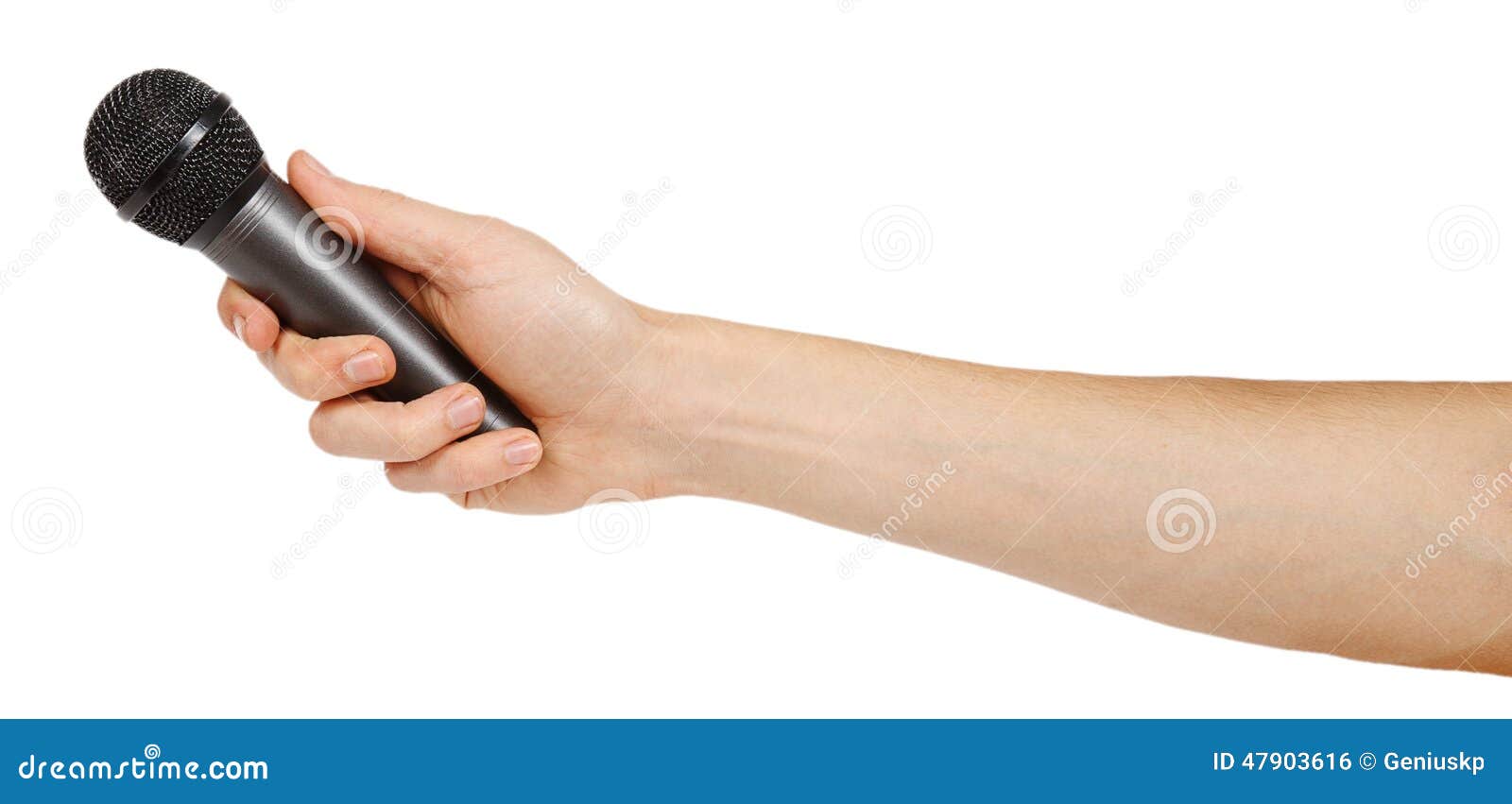 Black Microphone in the Hand Stock Photo - Image of audio, interview ...