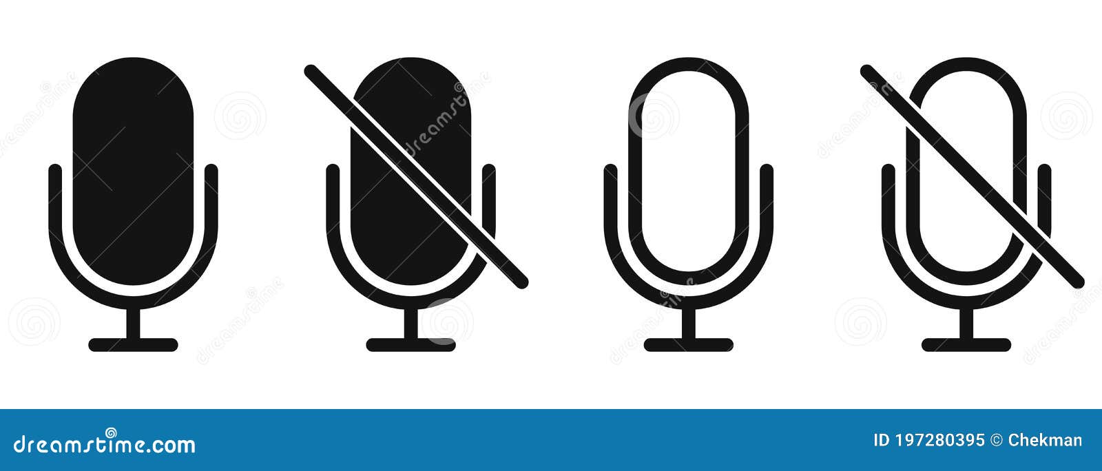 Black Microphone Icon. No Microphone Sign. Microphone Forbidden Sign ...