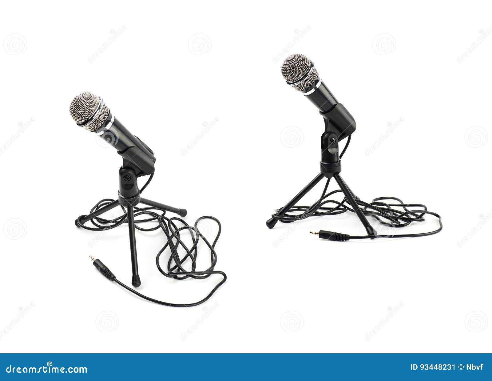 Black Microphone on a Rack Isolated Stock Image - Image of interview ...
