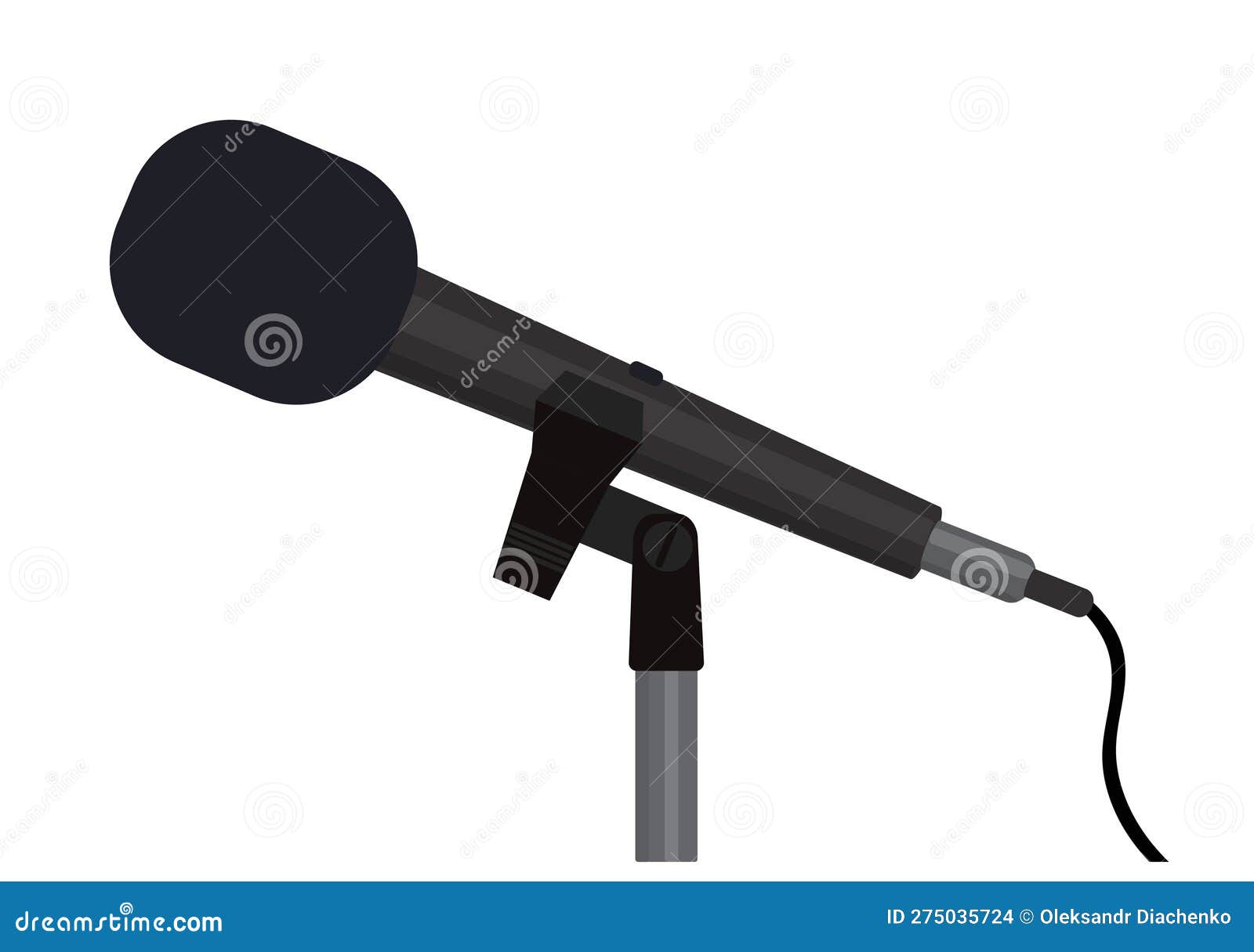 Microphone On Tripod. News Speech Interview For Mass Politics Tv Show ...