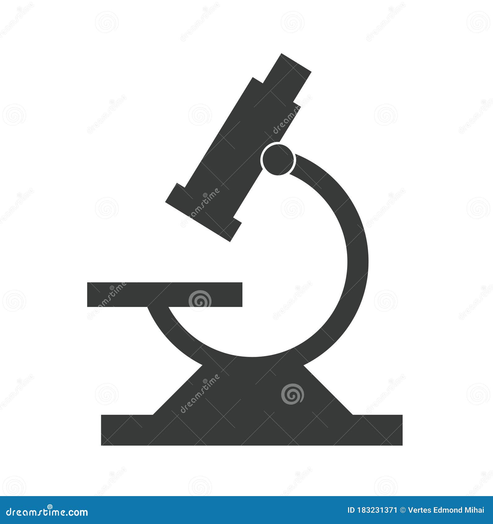 Black Microscope Icon on a White Stock Vector - Illustration of object ...