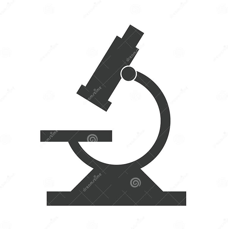 Black Microscope Icon on a White Stock Vector - Illustration of object ...