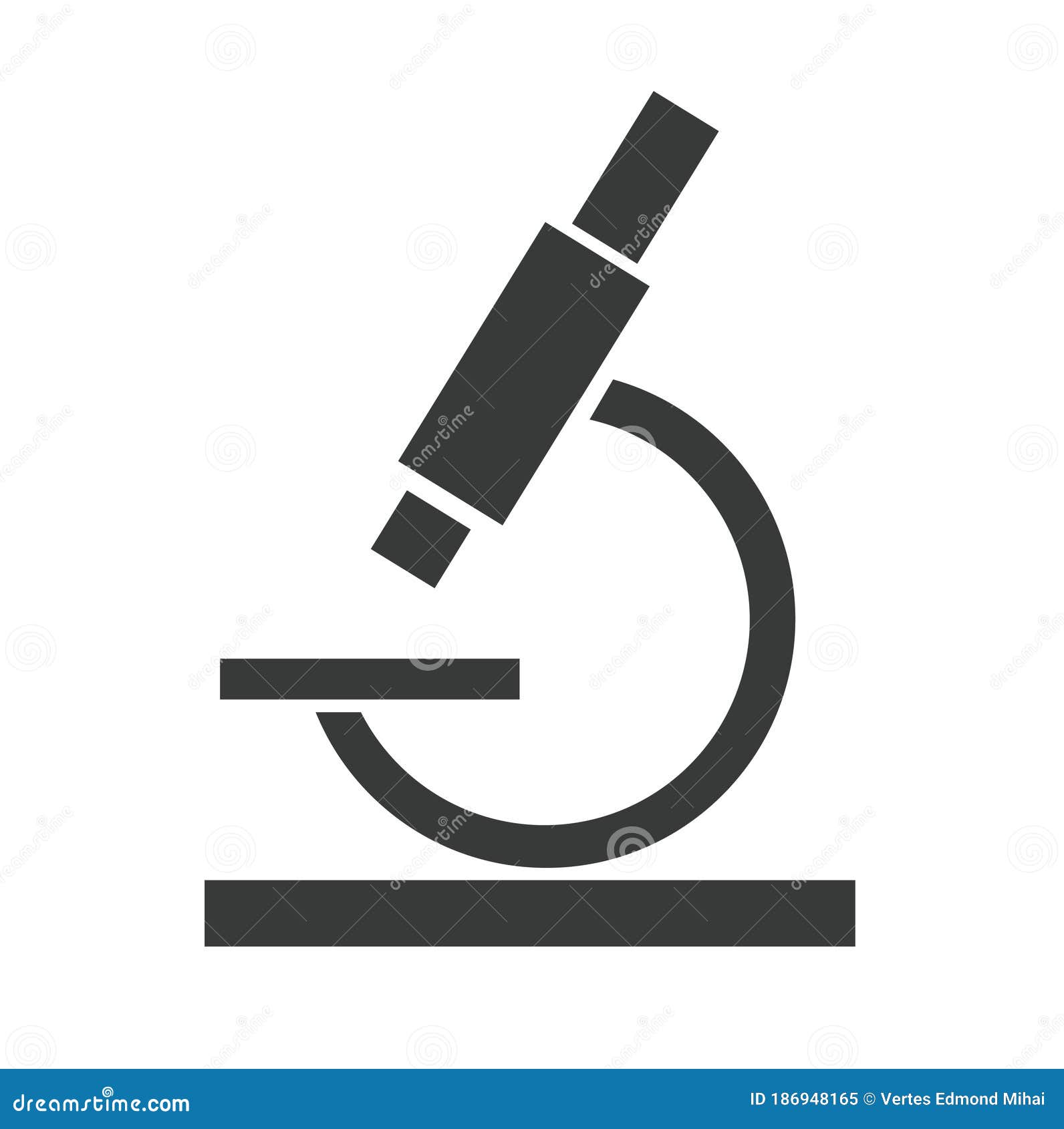 Black Microscope Icon on a White Stock Vector - Illustration of vector ...