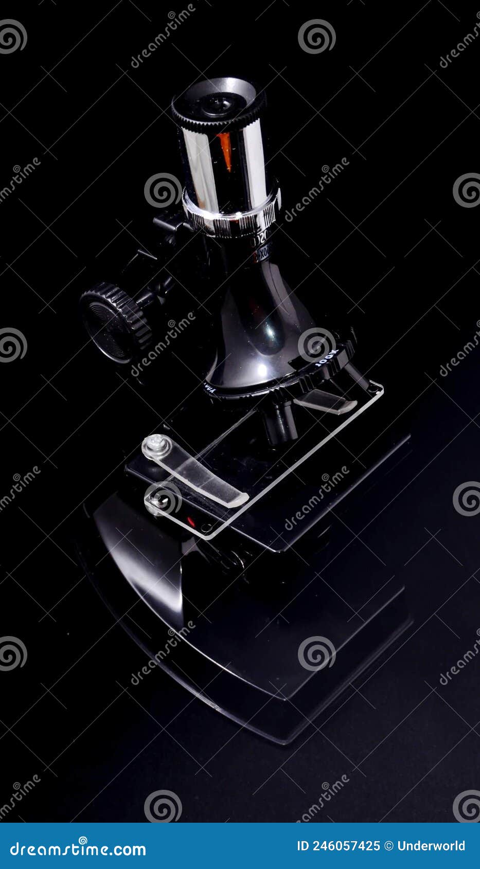 Black Microscope stock image. Image of concept, analyzing - 246057425
