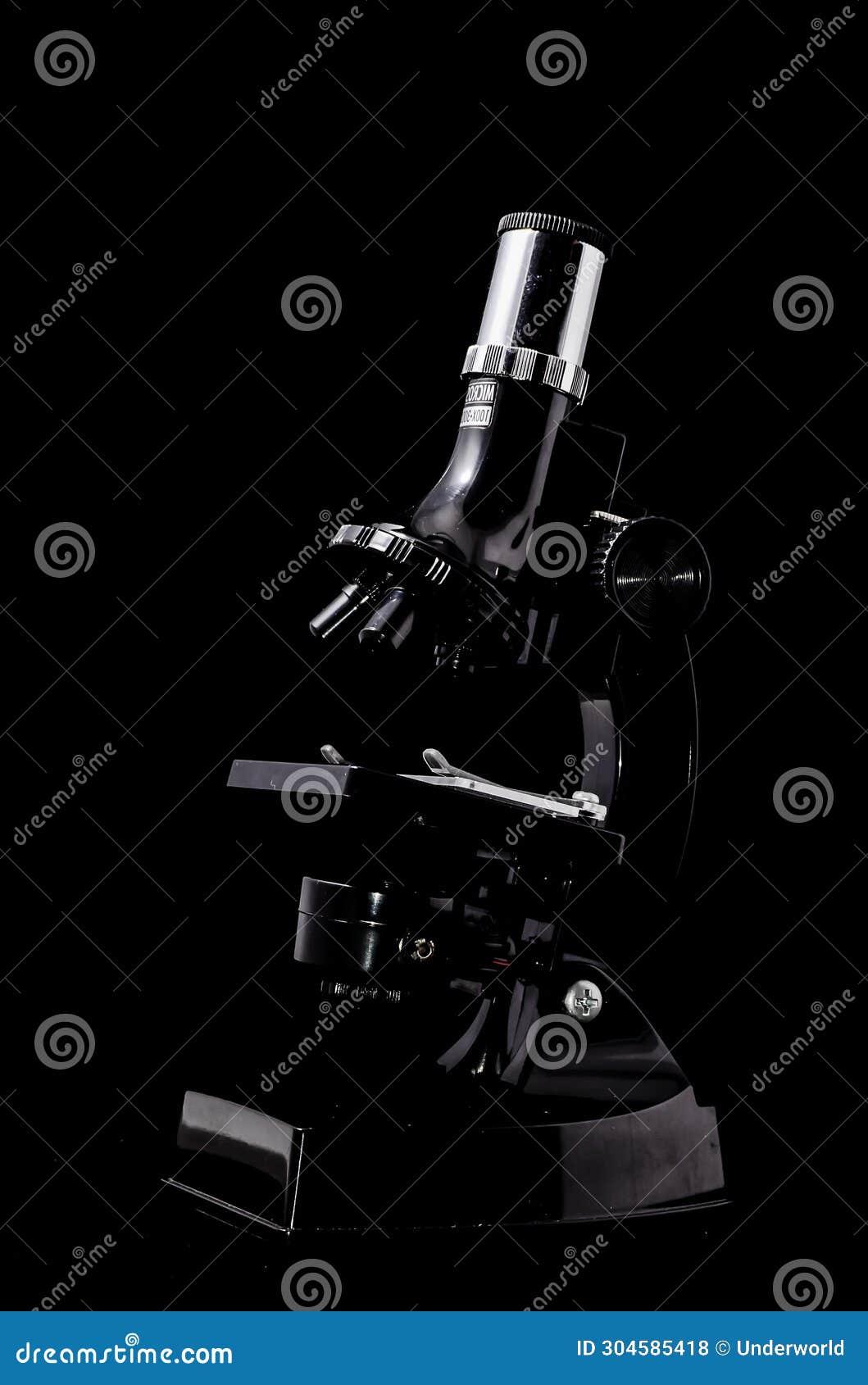 Black Microscope stock photo. Image of biology, isolated - 304585418