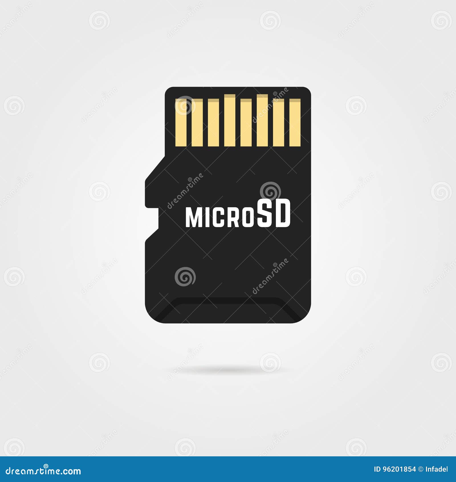 Black Microsd Card Icon with Shadow Stock Vector - Illustration of data ...