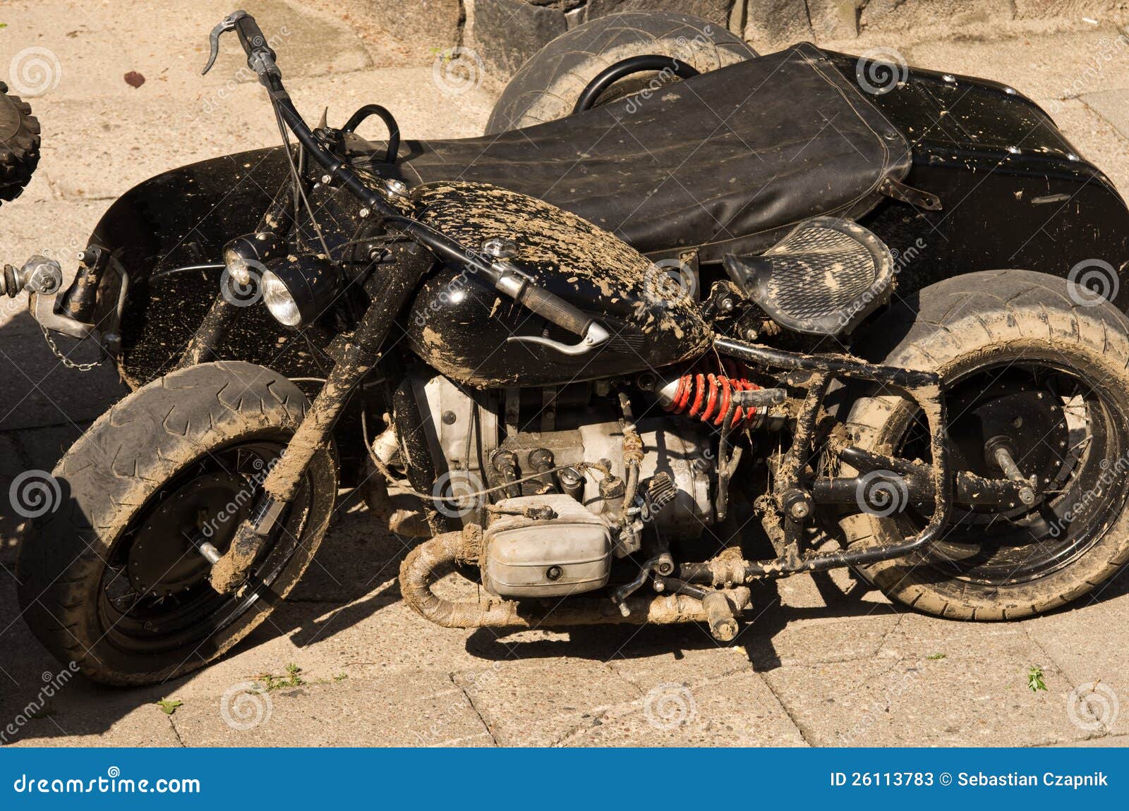 Black military motorcycle stock image. Image of pavement - 26113783