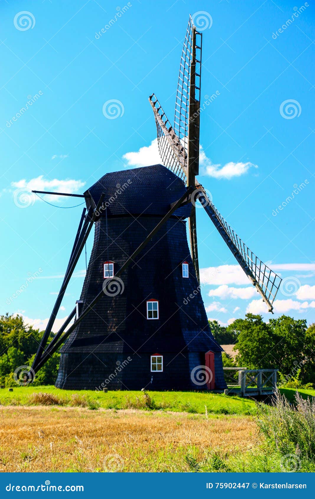 Black mill stock image. Image of travel, architecture - 75902447