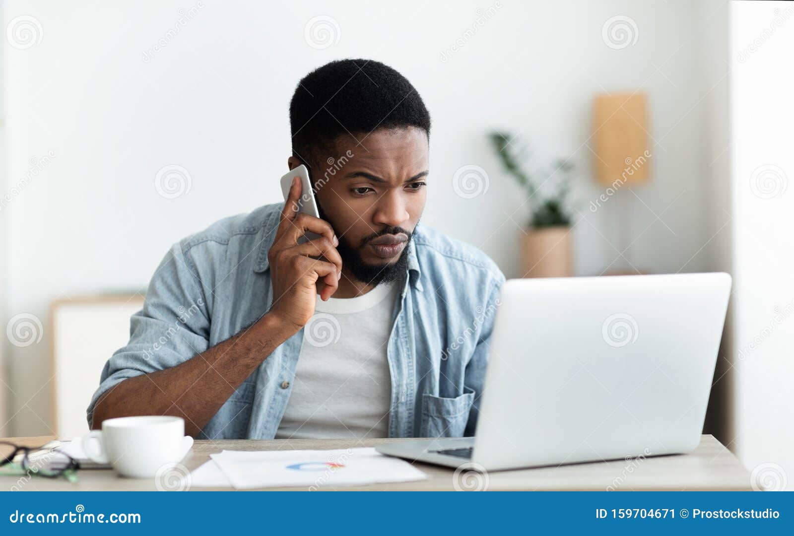 Millennial Guy Dialing Technical Support Cause His Internet is Down ...