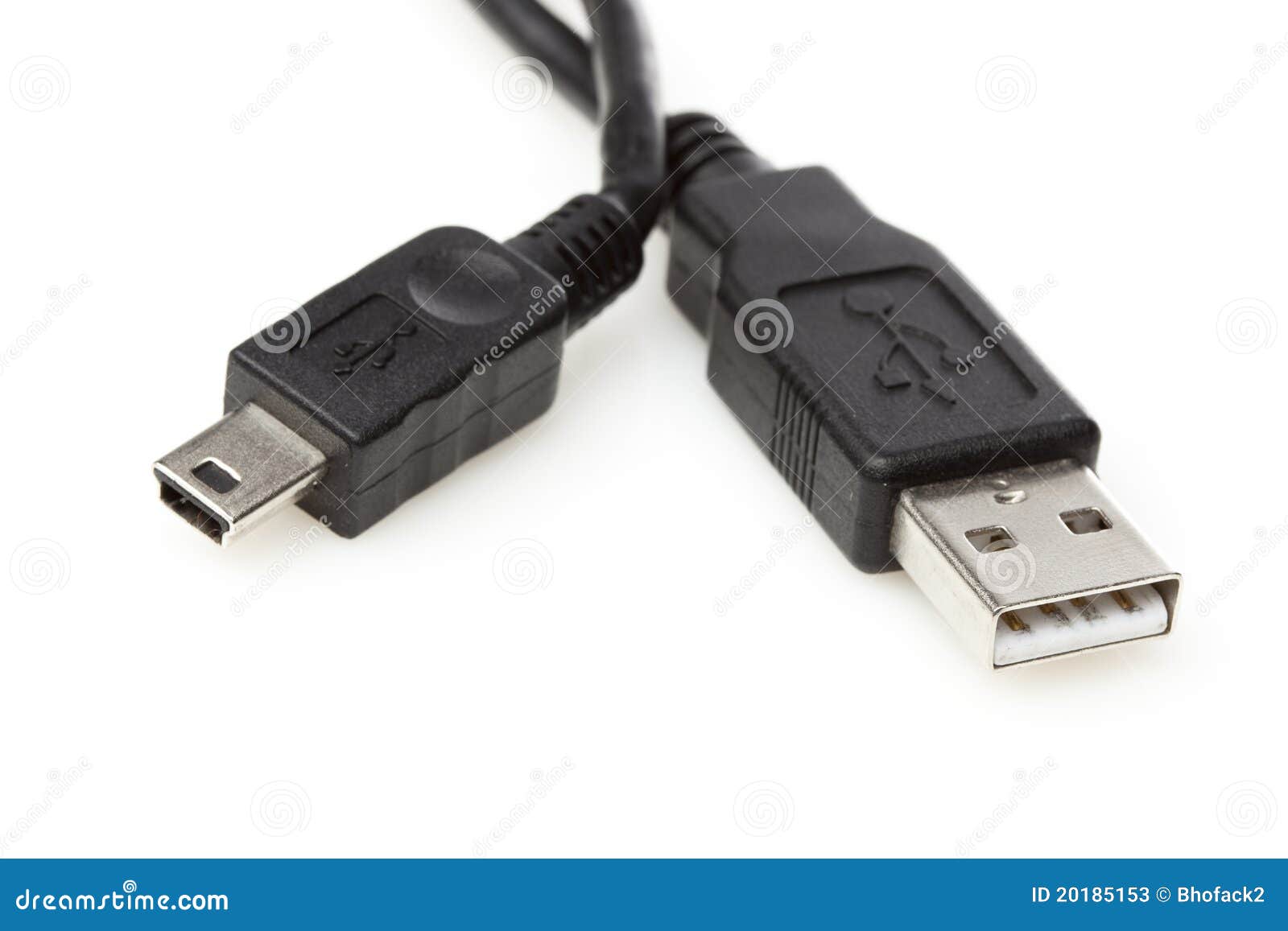 A black mini USB cable stock image. Image of communication - 20185153