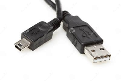A black mini USB cable stock image. Image of communication - 20185153