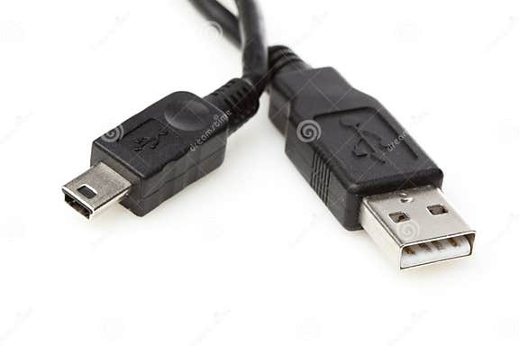 A black mini USB cable stock image. Image of communication - 20185153