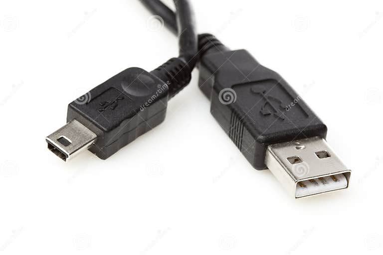 A black mini USB cable stock image. Image of communication - 20185153
