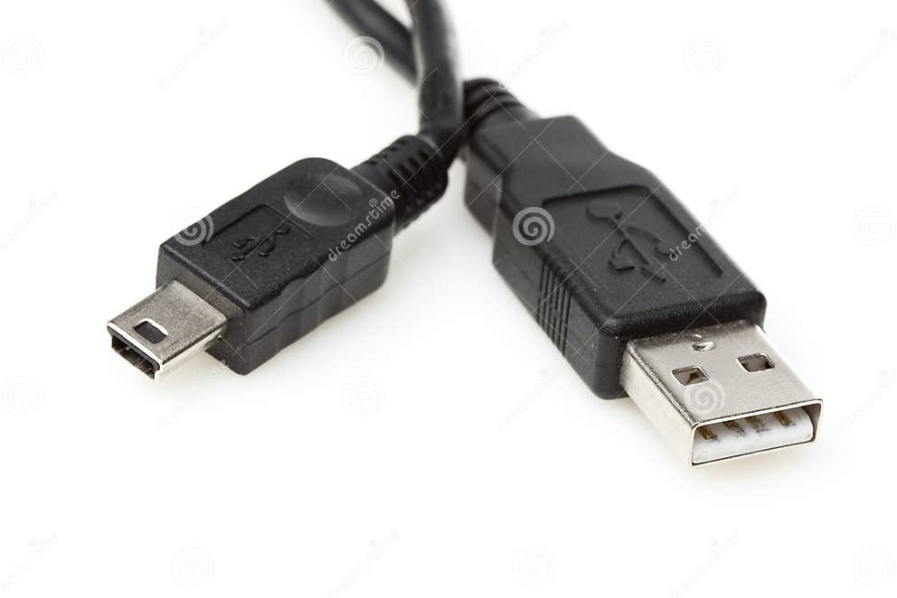 A black mini USB cable stock image. Image of communication - 20185153