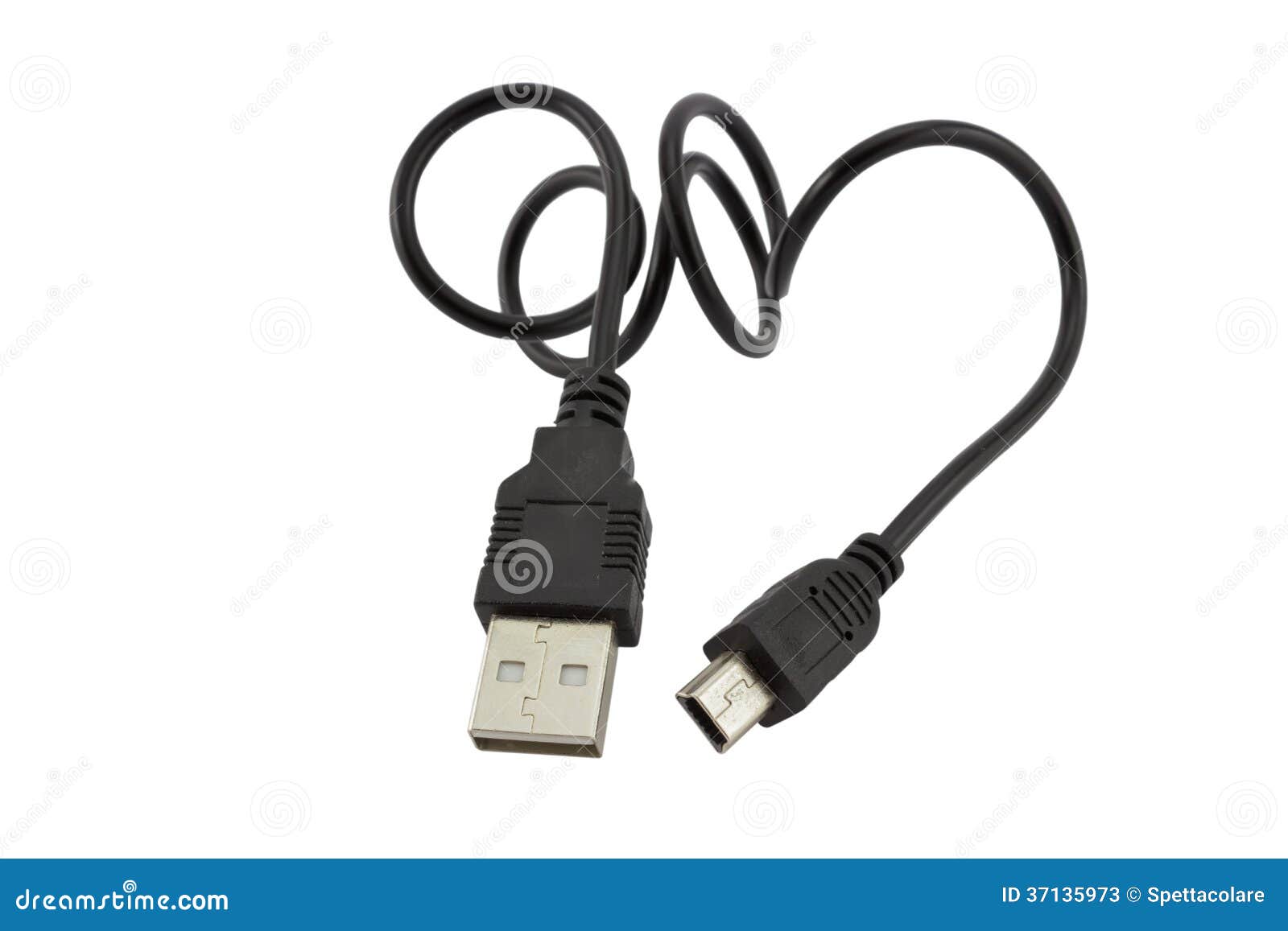 Black mini usb cable stock image. Image of electrical - 37135973