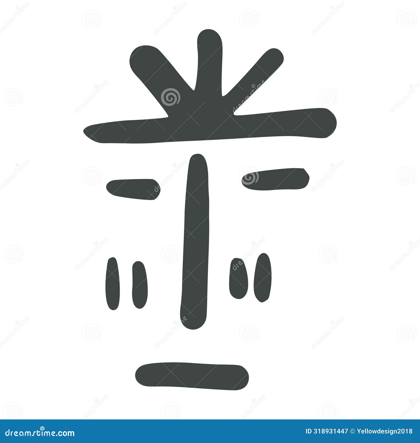 Black Minimalist Abstract Face Line Art with Bold Features Stock Vector ...