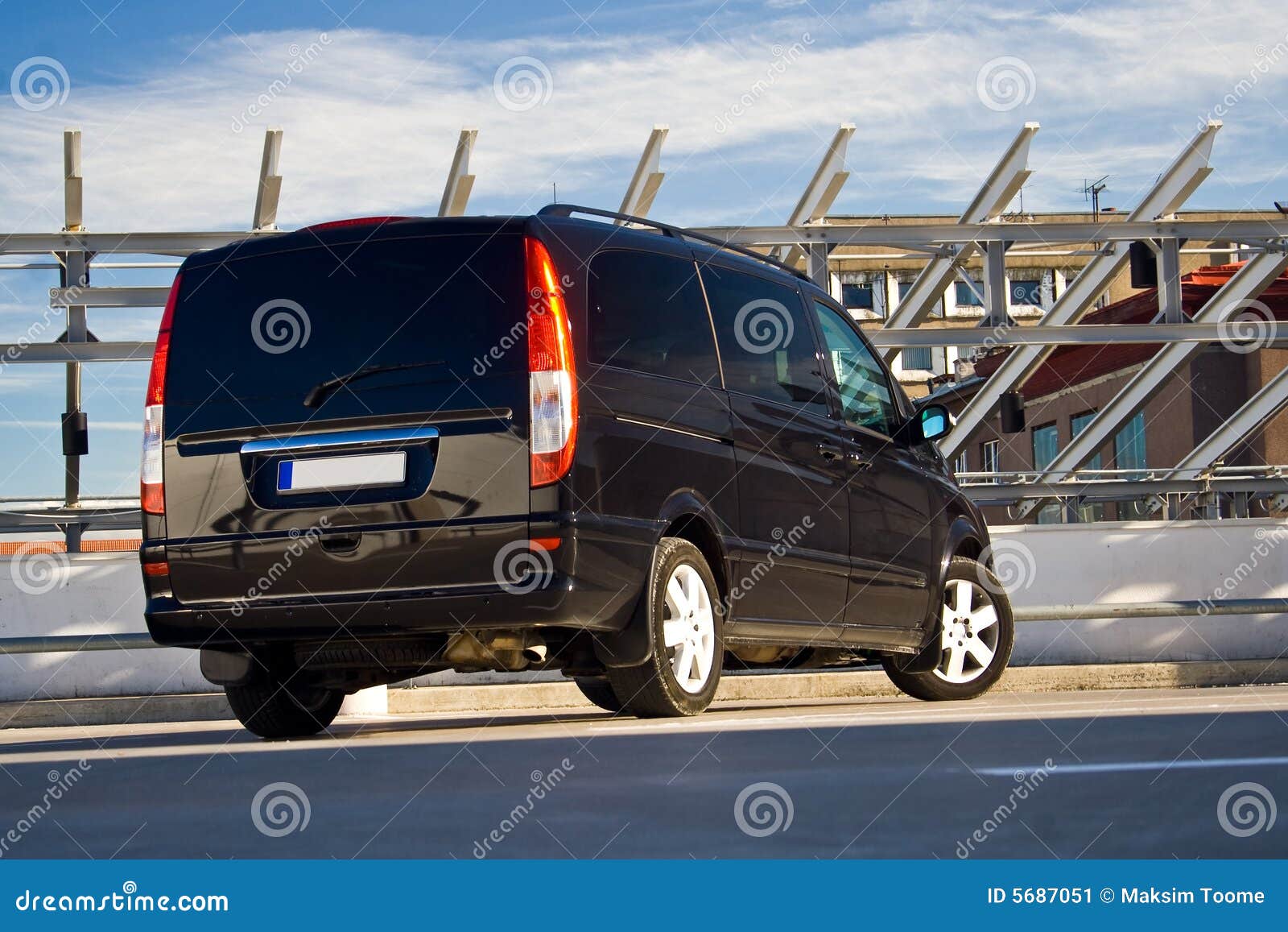 Black minivan stock image. Image of carrier, shipping - 5687051