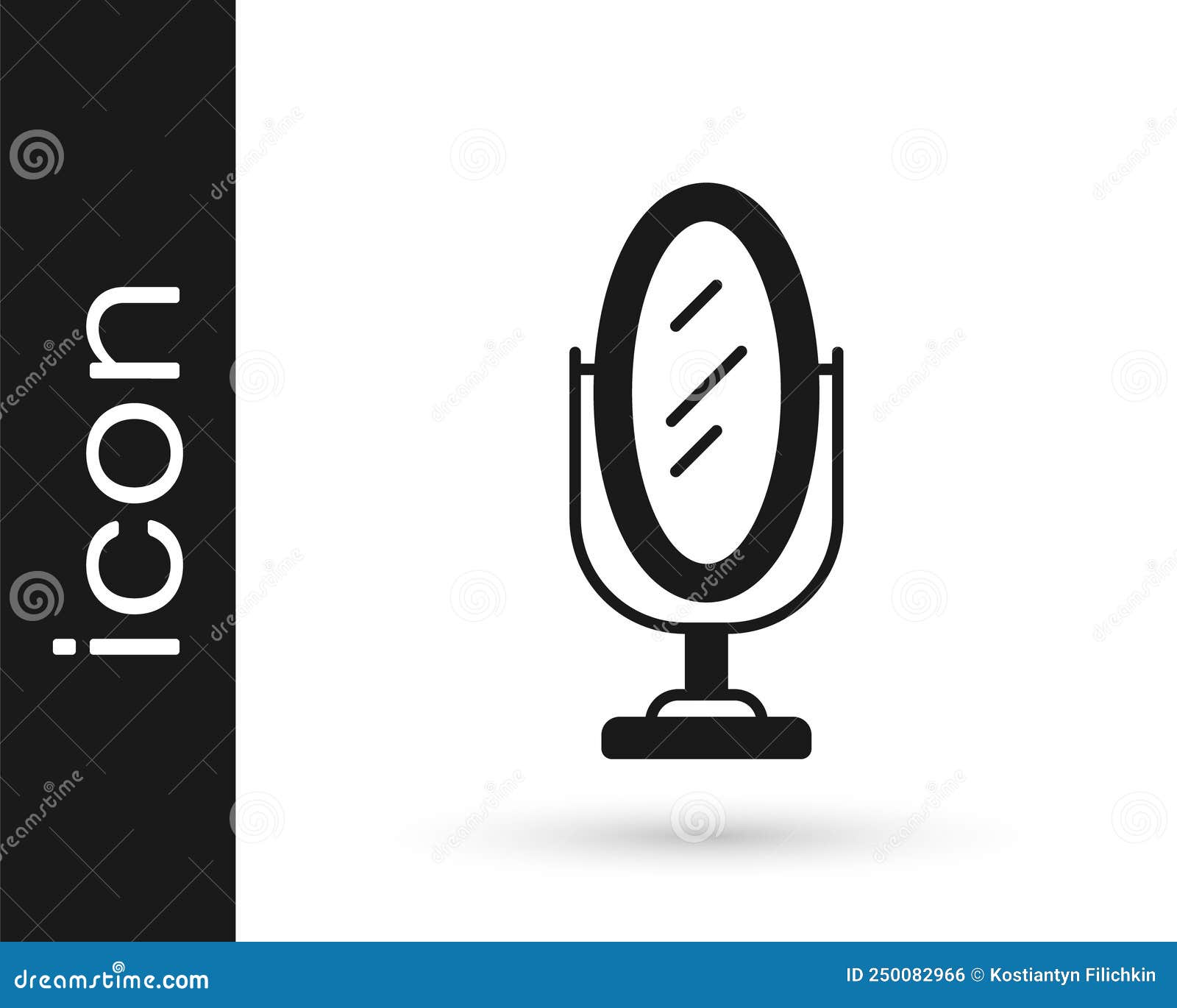 Black Mirror Space With Slippery Floor And A Row Of Lights, Computer ...