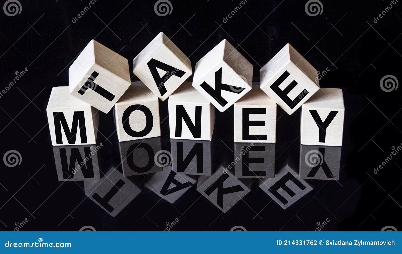 Reflection Cubes with the Text TAKE MONEY Stock Photo - Image of ...
