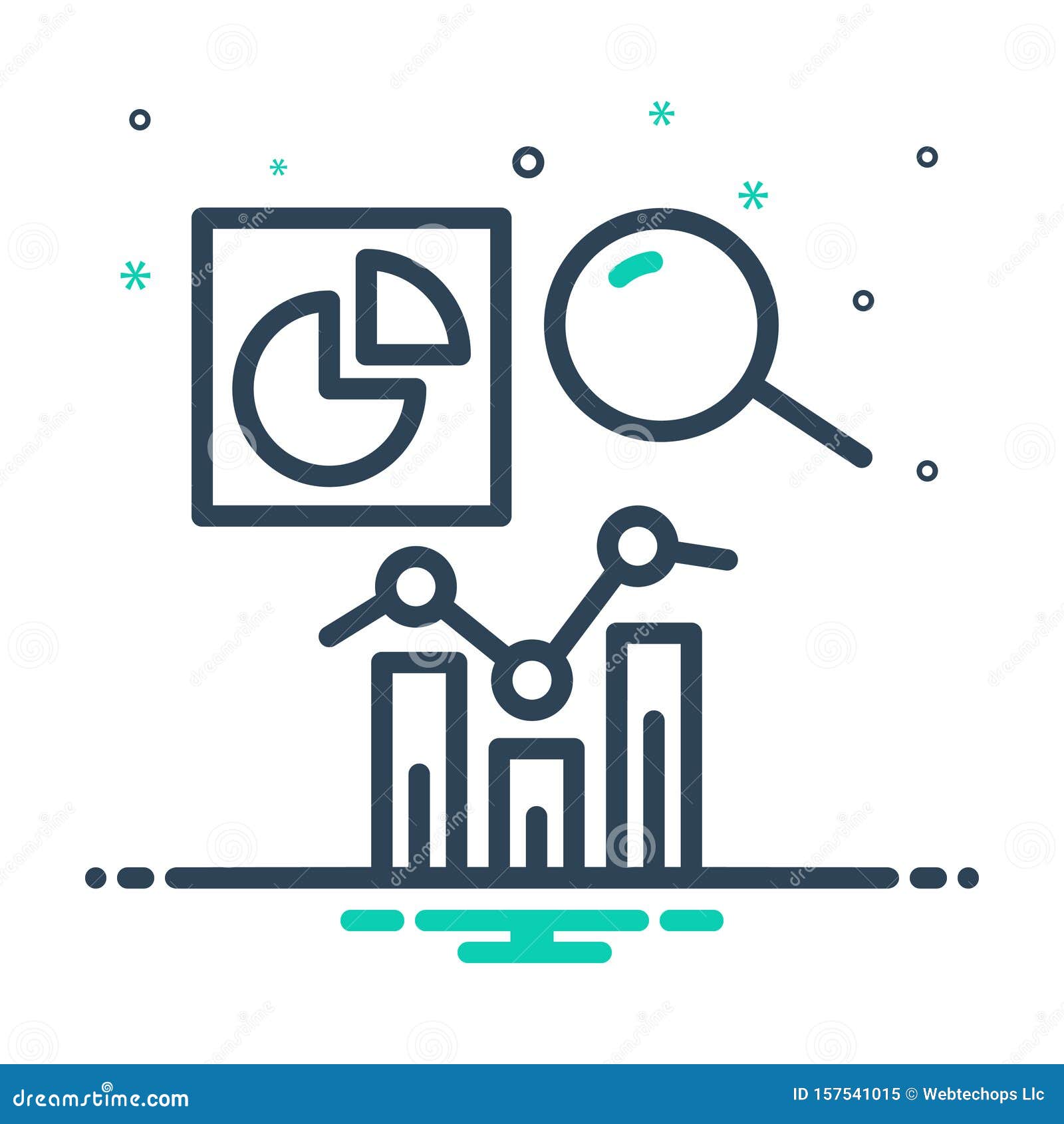 Black Mix Icon for Analytics, Reports and Analysis Stock Vector ...