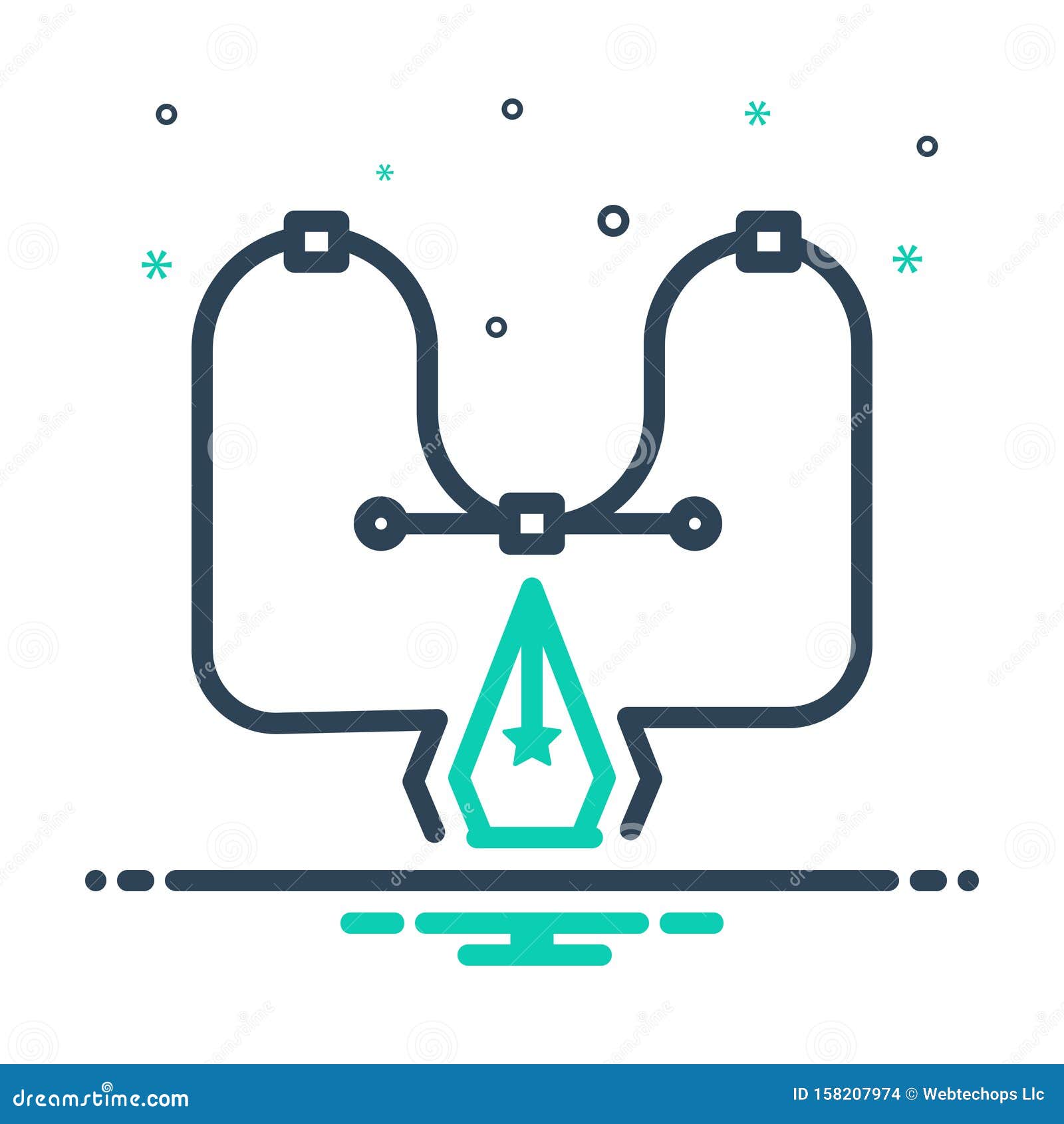 Mix Icon for Anchor Point, Curve and Angle Stock Illustration ...