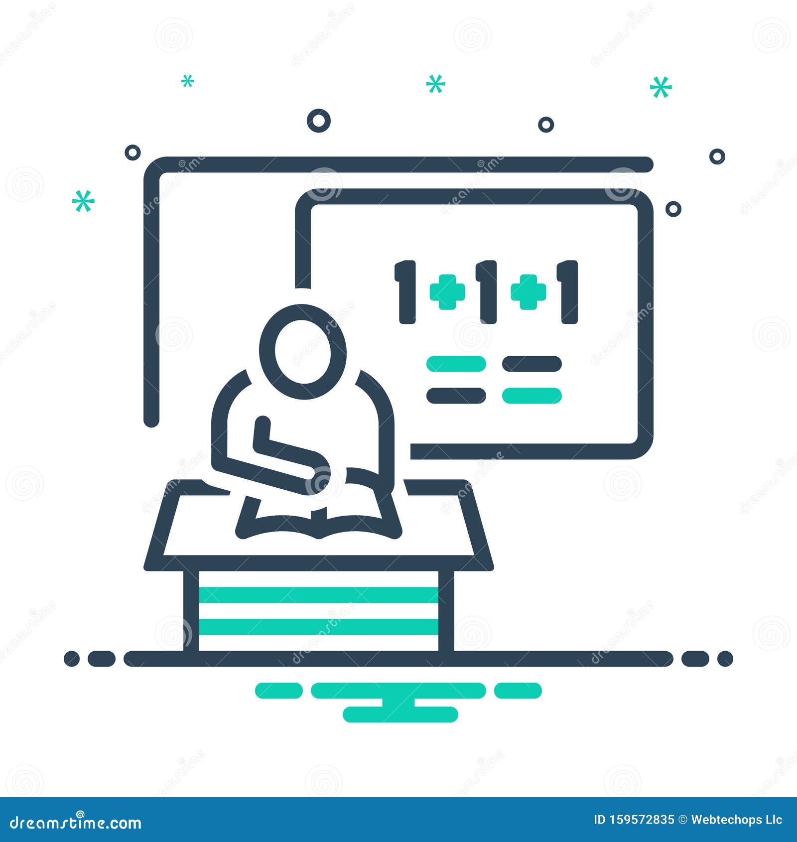 Mix Icon for Classwork, Student and Study Stock Illustration ...