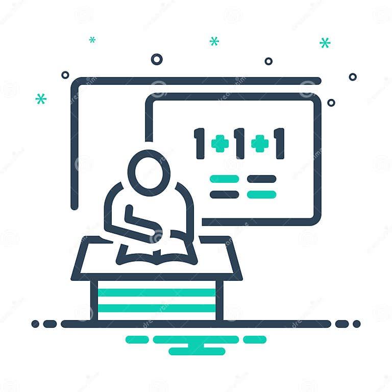 Mix Icon for Classwork, Student and Study Stock Illustration ...