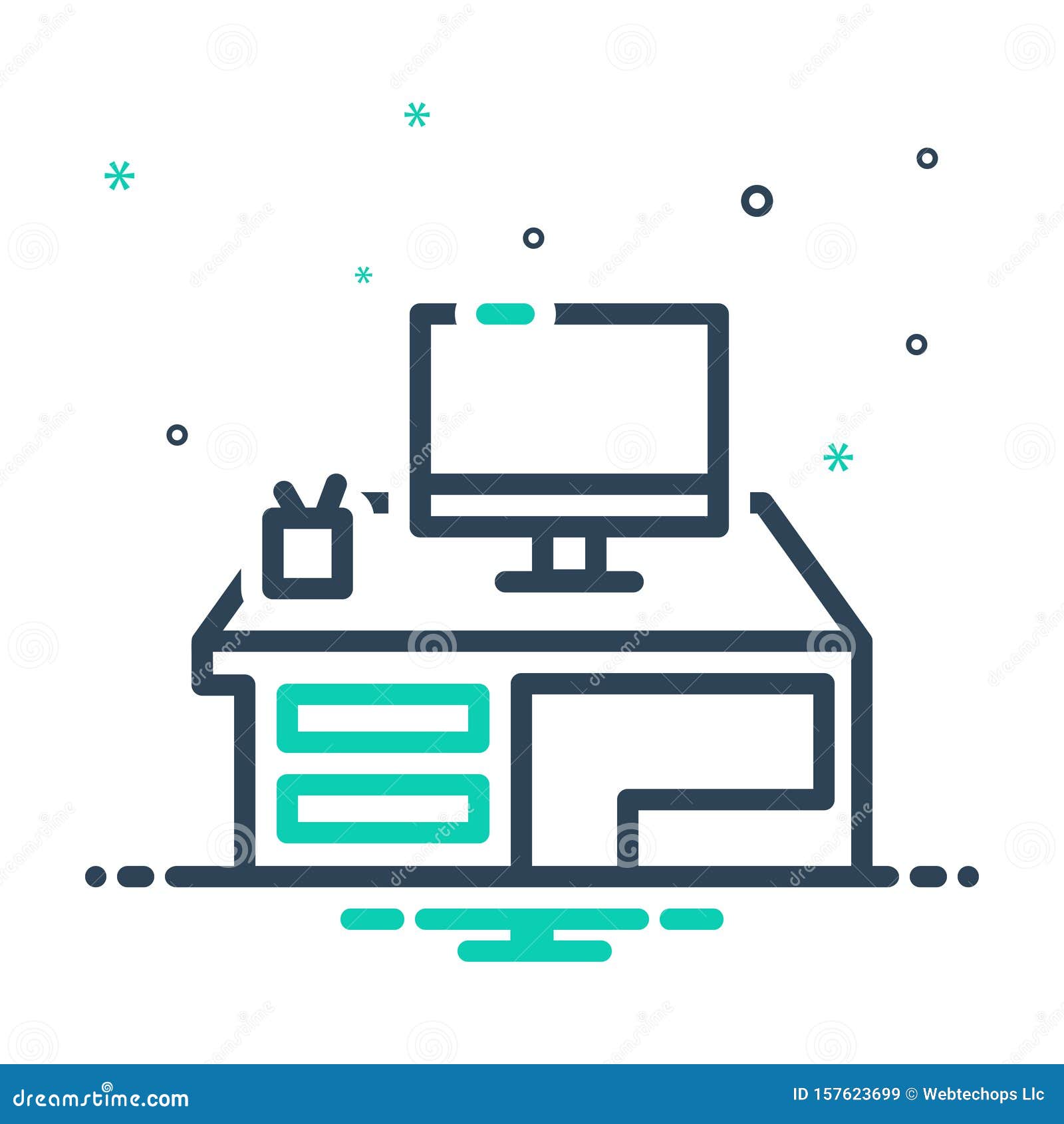 Black Mix Icon for Computer, Desk and Management Stock Vector ...